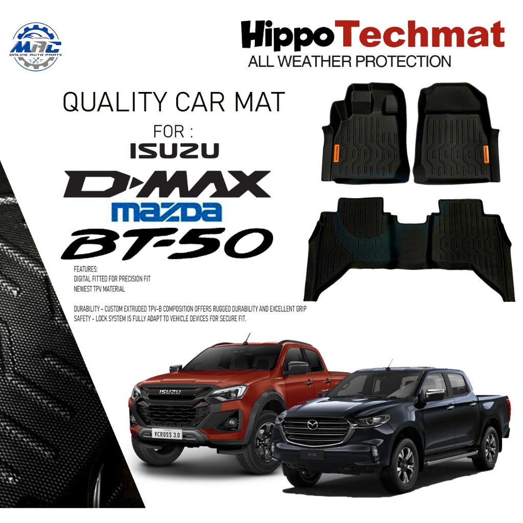 HIPPO TECHMAT for Isuzu DMAX D-MAX / Mazda BT50 2021 - 2024 Deep Dish ...