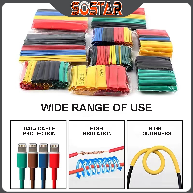 530/328/164PCS Heat Shrink Tubing Tube Tubing Insulation Isolation Set For Electrical Wire ...