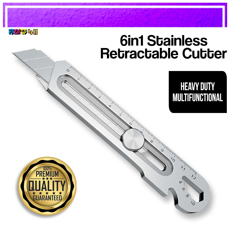 6-in-1 Stainless Steel Heavy Duty Retractable Cutter Rustproof Hand ...