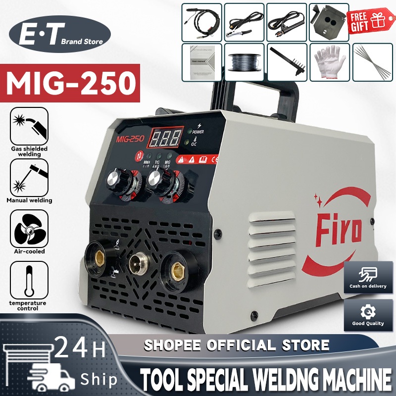 MIG Gasless Inverter Welding Machine 250A IGBT DC Inverter MIG MMA 2IN1 ...
