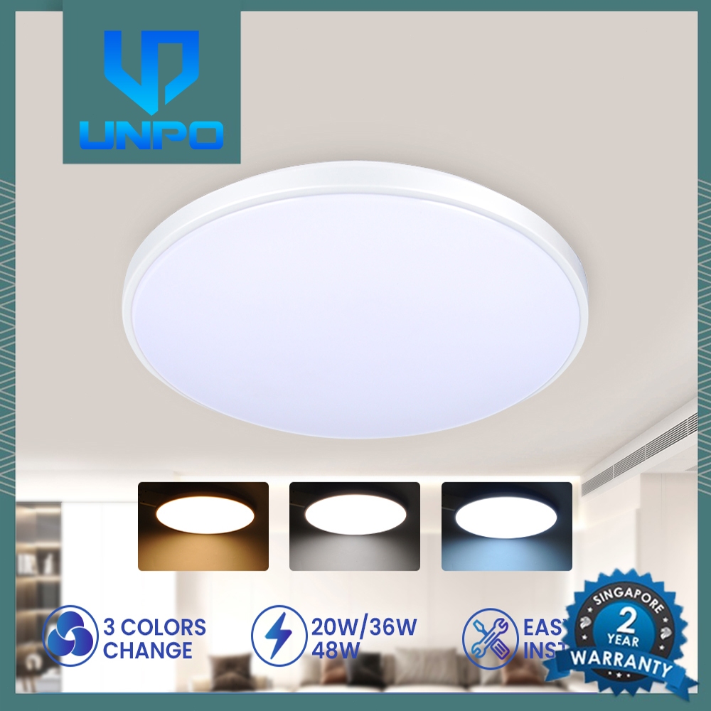 3 Color Ceiling Lights Modern Design 48W 36W 20W Indoor Fully Sealed ...