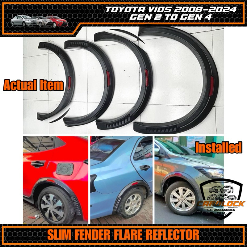 Toyota Vios 2008 - 2025 Fender Flare with Reflector | Shopee Philippines