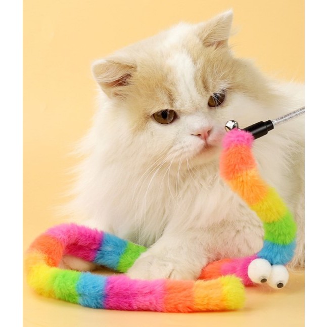 Super High Quality Cat Interactive Wand Worm With Bell Teaser Stick ...