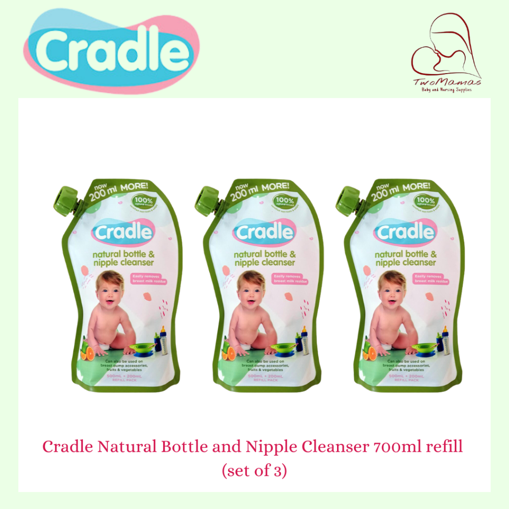 Cradle Natural Bottle and Nipple Cleanser 700ml refill ( set of 3 ...