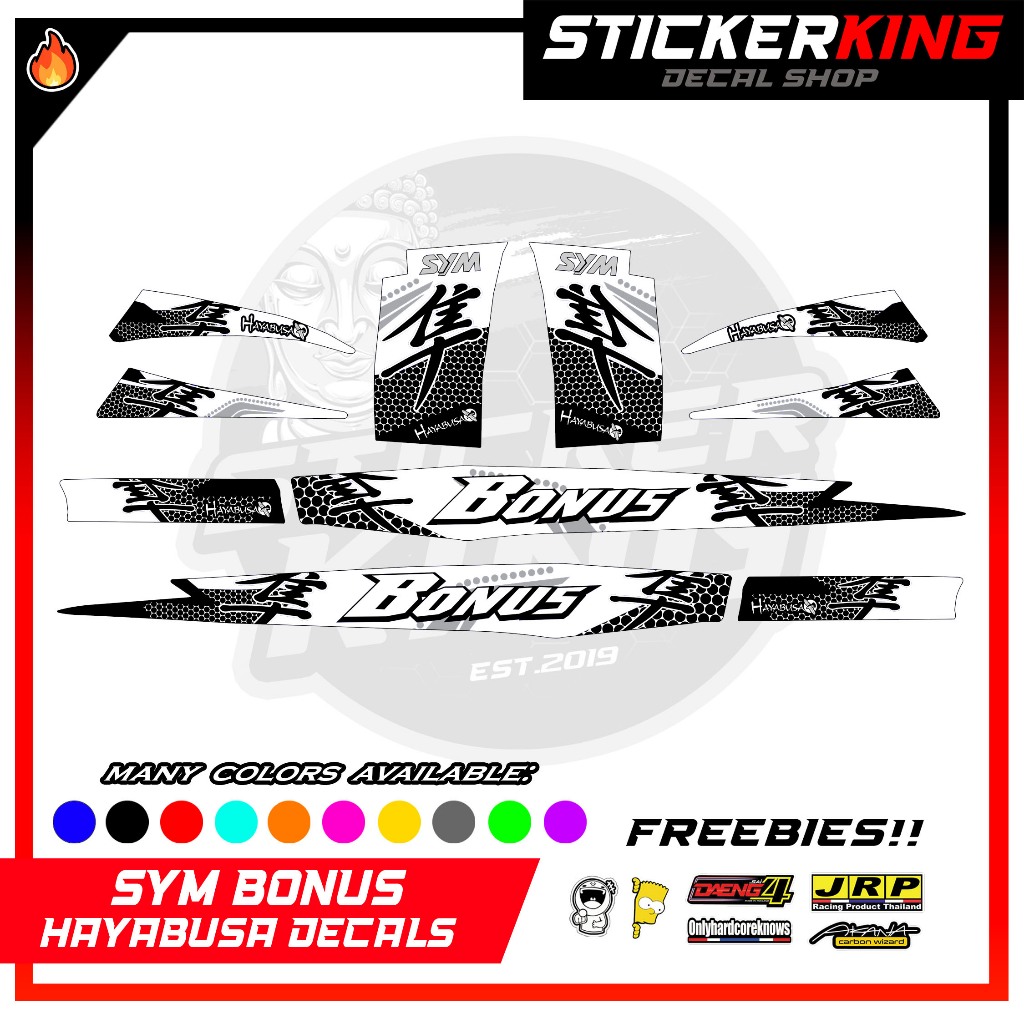 SYM BONUS 100 110 HAYABUSA DECALS WITH FREEBIES | Shopee Philippines