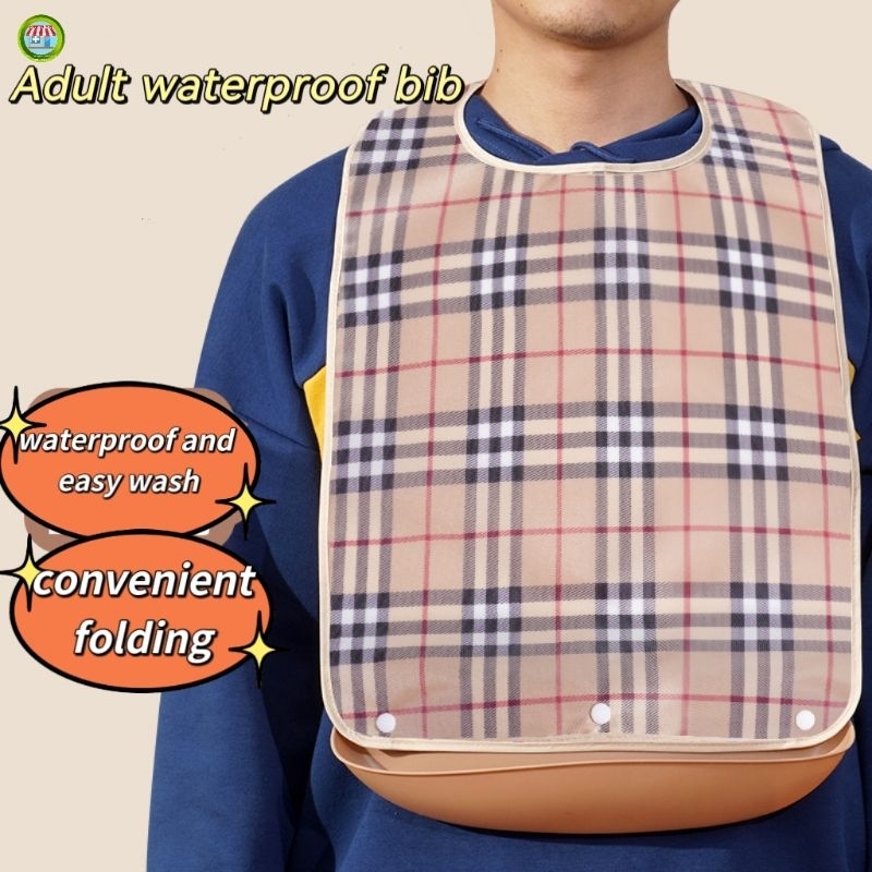Adult Bibs Elderly Waterproof Bib Portable Adult Bibs Clothing ...