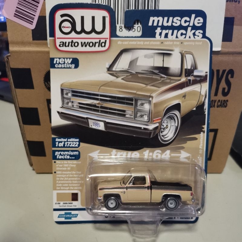 Auto World Muscle Trucks Tan/Dark Brown Poly 1985 Chevy Silverado 10 ...