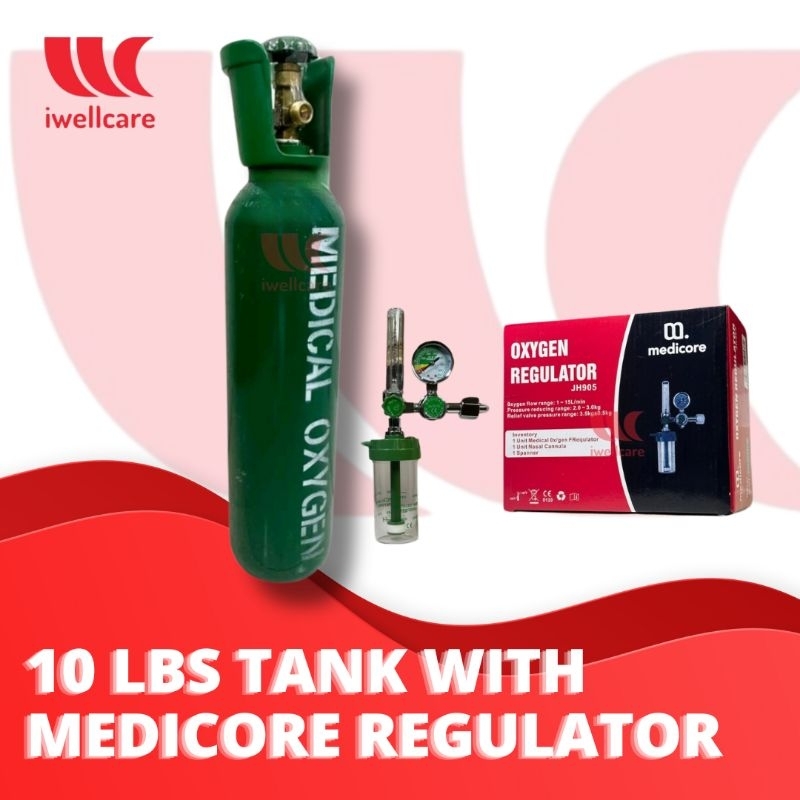 Oxygen Tank 10LBS with complet Set (with refill/content and Medicore ...