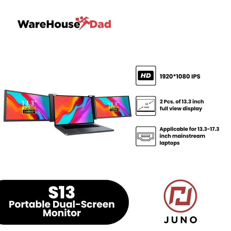 Juno S13 Portable Dual Screen Monitor for Notebooks | Shopee Philippines