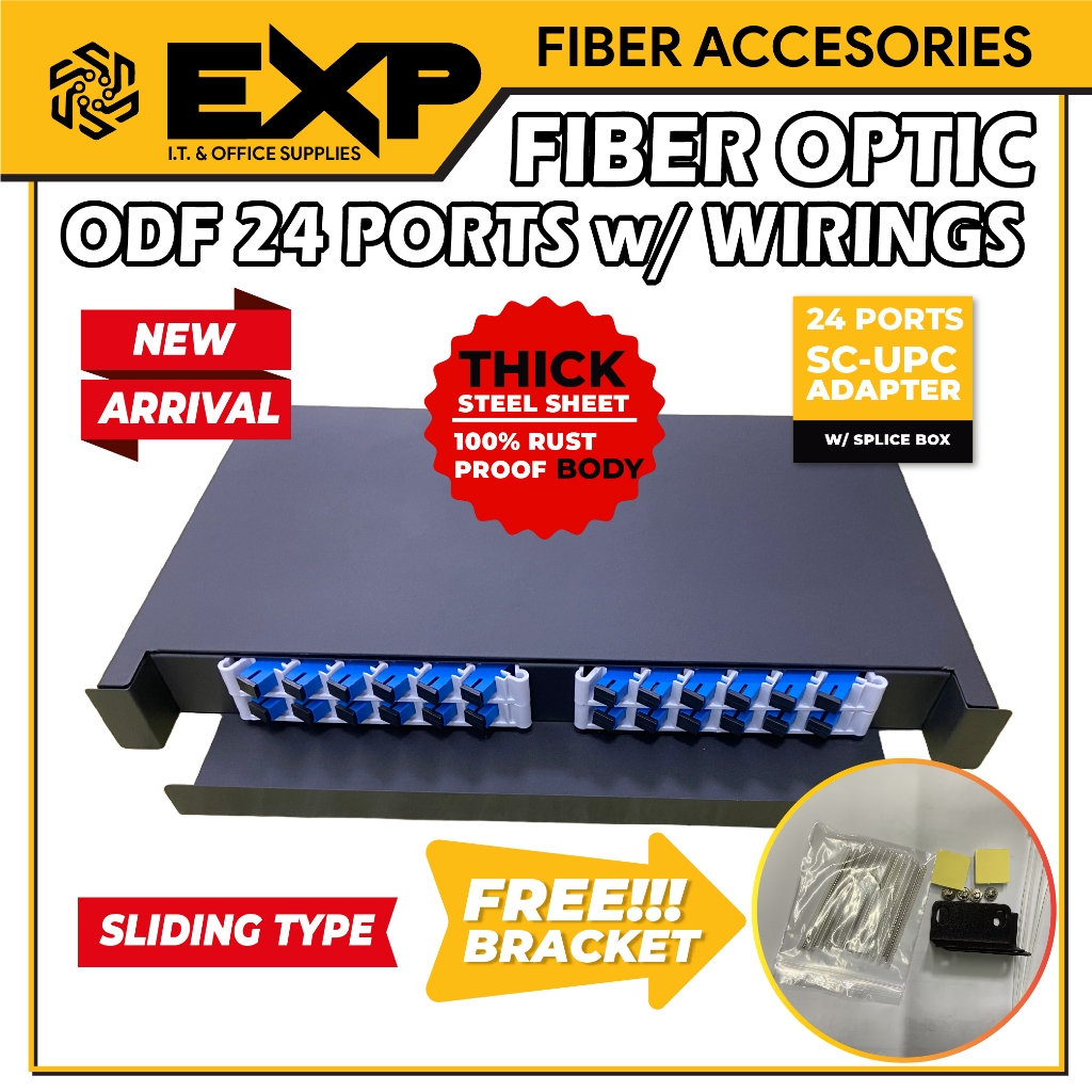 Fiber Optic | ODF | Patch Panel | 12/24 SC UPC Ports With Wirings ...