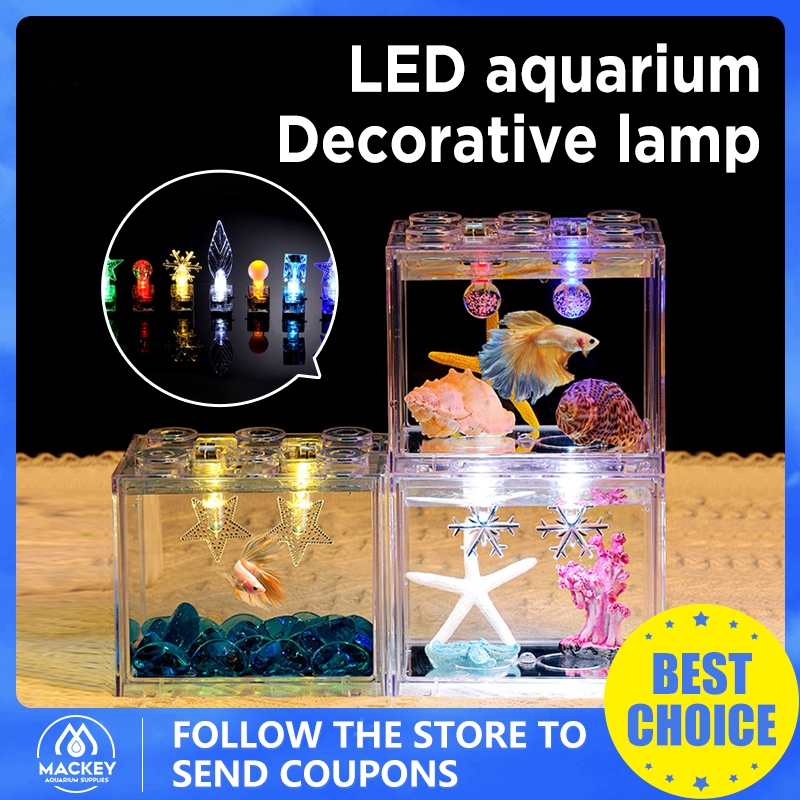 Mini Aquarium Led Light Betta Fish Tank Light Party Aquarium Decorative ...