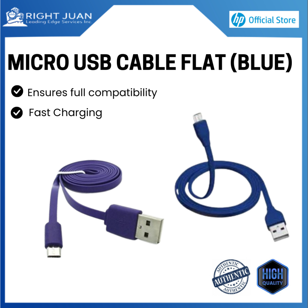 Micro USB Cable Flat (Blue) | Shopee Philippines
