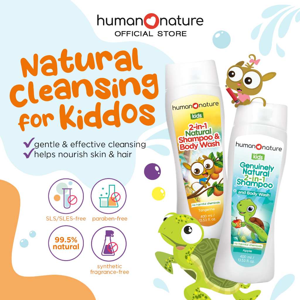 Human Nature Kids Natural Shampoo and Body Wash (No Harmful Chemicals ...