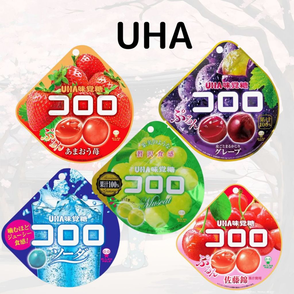 【Direct From Japan】UHA Mikakuto Corolo gummy Grape,muscat ,soda,Sato Nishiki ,garden strawberry ...