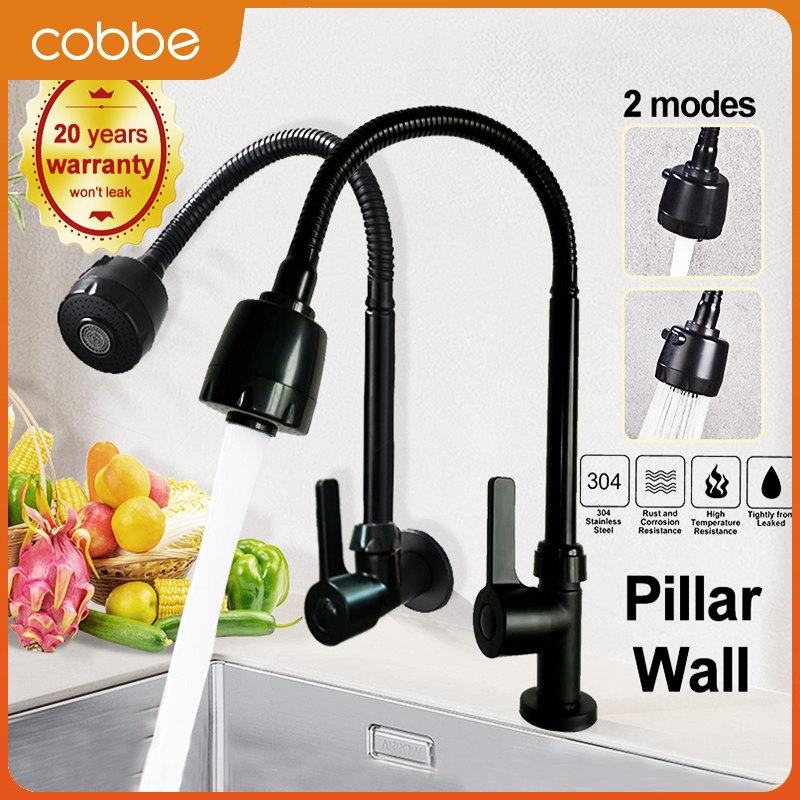 Cobbe Kitchen Faucet 304 Stainless Steel Faucet With Sprayer Vertical ...