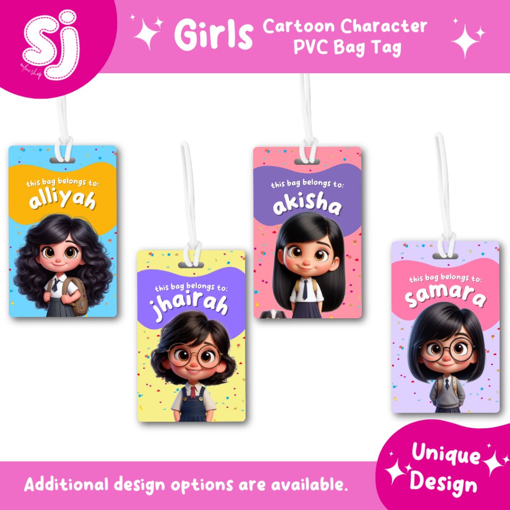 PVC PERSONALIZED BAG TAG FOR KIDS | BACK TO SCHOOL BAG TAG | LUGGAGE ...