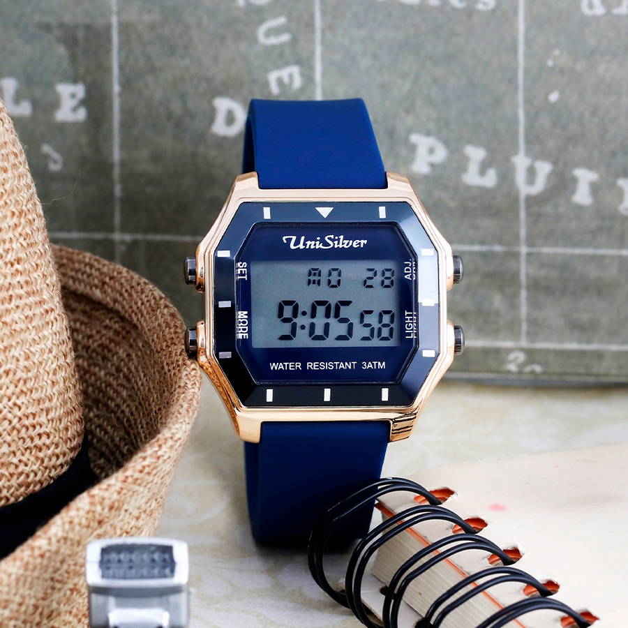 UniSilver TIME Men's Analog Navy Blue Rubber KW4742-1001 Watch | Shopee ...