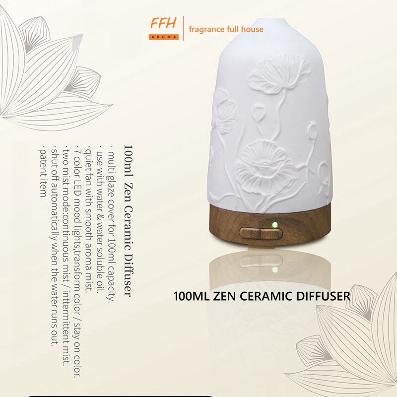 White Ceramics Diffuser Ultrasonic Essential Oil Diffuser | Shopee ...