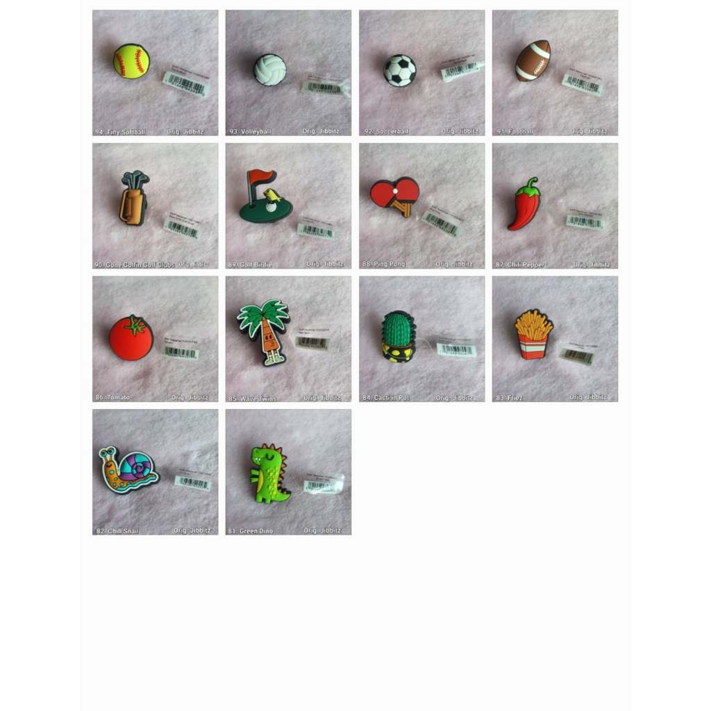 ONHAND ORIGINAL Jibbitz Regular designs 81-100 Hole Shoes Charms ...
