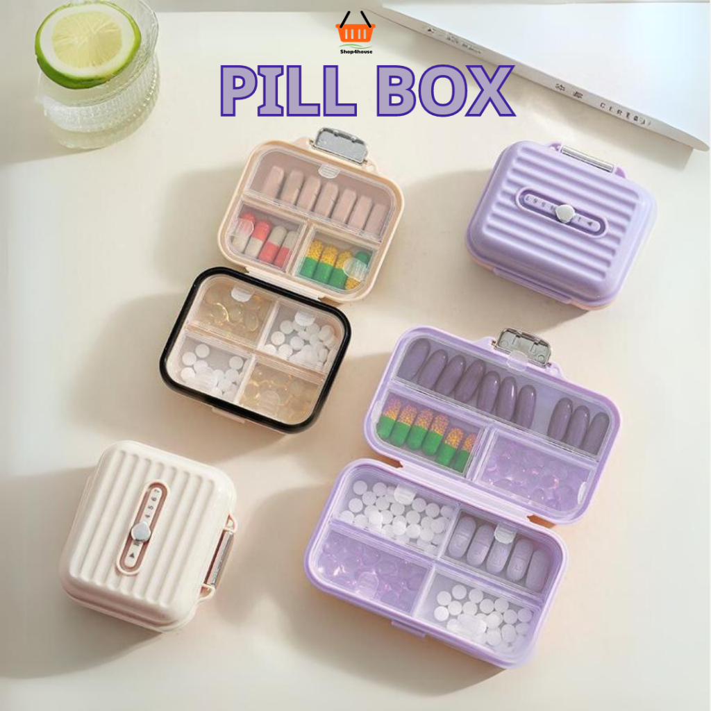 Portable 7 Compartment Medicine Box Pill Storage Box Case Travel ...