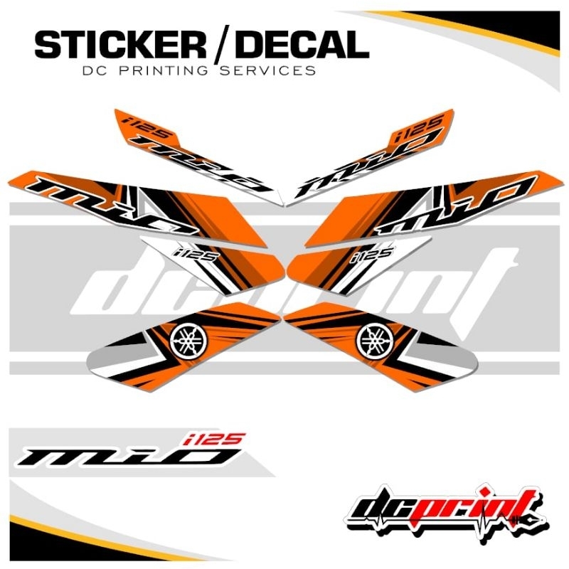 Yamaha Mio i 125 Decals | Stock Decal Set Laminated Sticker Waterproof ...