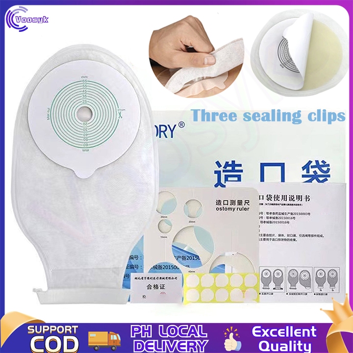 10 integrated colostomy pocket, ileostomy pocket, transparent lid, and ...