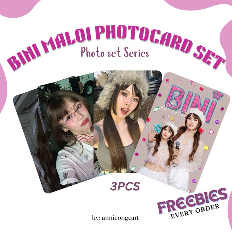 BINI MALOI PHOTOCARD SET FANMADE (WITH BINI STICKERS) | Shopee Philippines