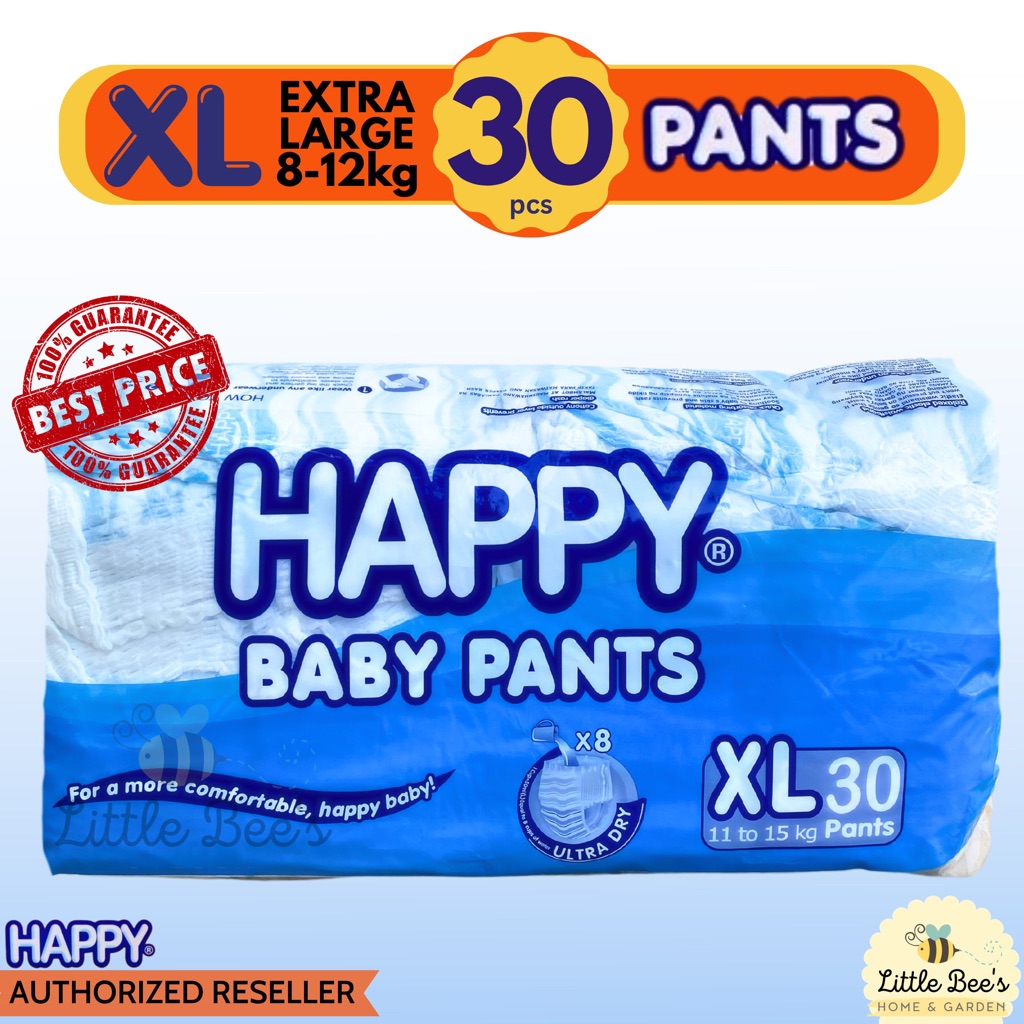 HAPPY BABY PANTS XL Diapers 30pcs per pack | Shopee Philippines