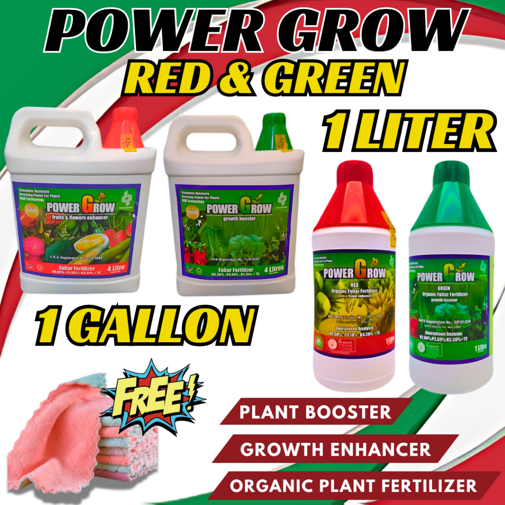 Power Grow Foliar Red and Green Plant Growth Soil Enhancer Fruit and ...
