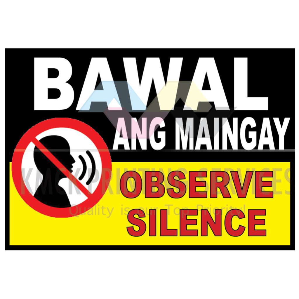 Observe Silence | Keep Silence | Quiet Please | Keep Noise | Bawal ...