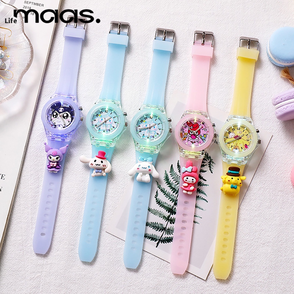 Sanrio Cartoon Children's Watch LED Light-Emitting Student Girl's Watch ...
