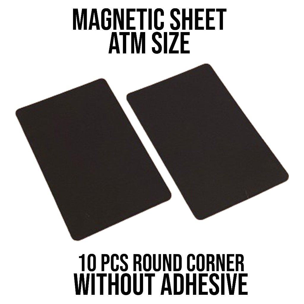 10pcs Magnetic Sheet ATM Size with Adhesive & Non- Adhesive (86mm x 54mm) for DIY Ref Magnet ...
