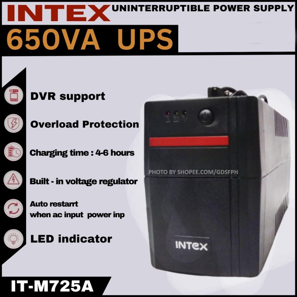 Intex UPS 650VA Uninterruptible Power Supply -S4 GDSFPH_S4 | Shopee ...