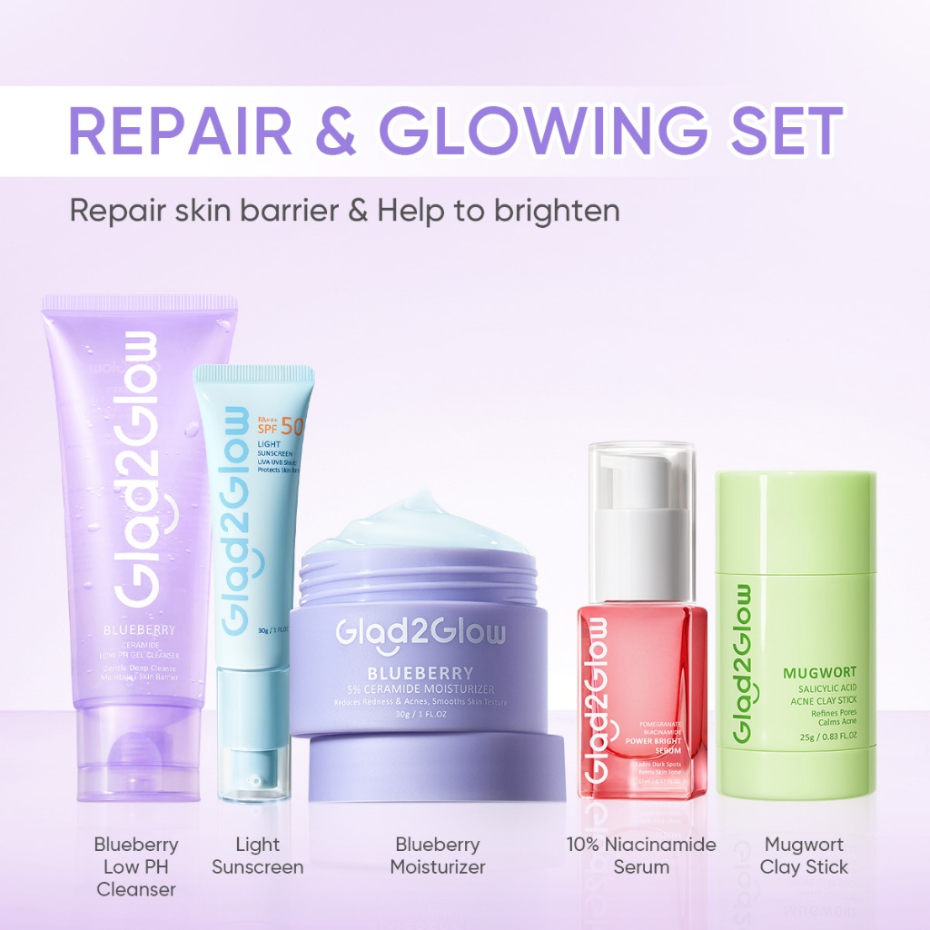 [G2G] Glad2Glow Blueberry Ceramide Low Ph Gel Cleanser Skin Care Deep ...