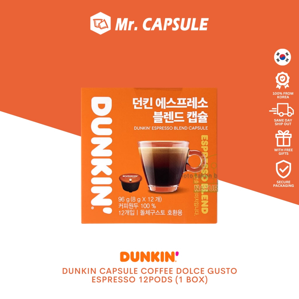 DUNKIN Capsule Coffee Dolce Gusto Compatible Espresso 12pods 1BOX ...