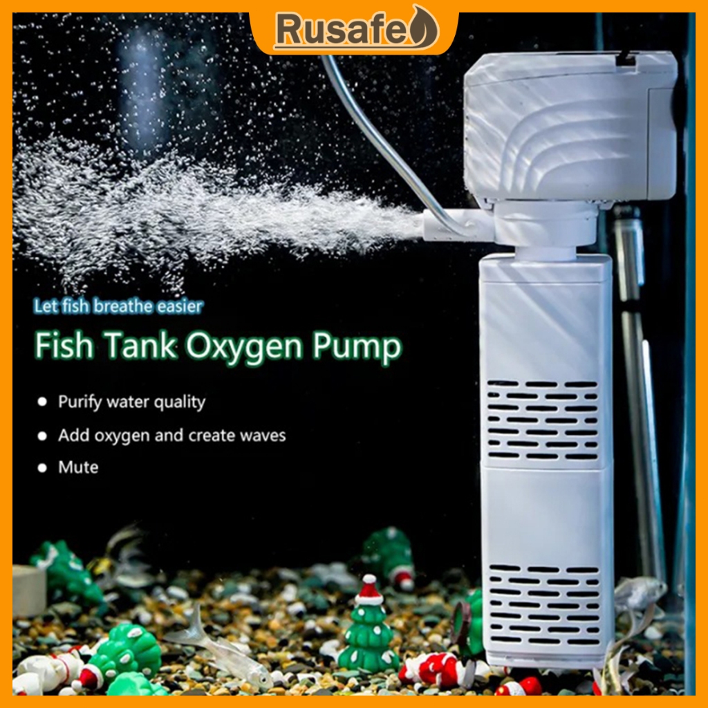 3 in 1 Aquarium Fish Tank Filter Air Pump Aquarium Oxygen Pump Wave ...