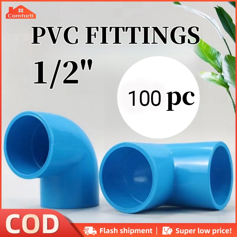 100pcs 1/2" Pvc Fittings /Pvc Blue Elbow/20mm Pvc Fittings And ...