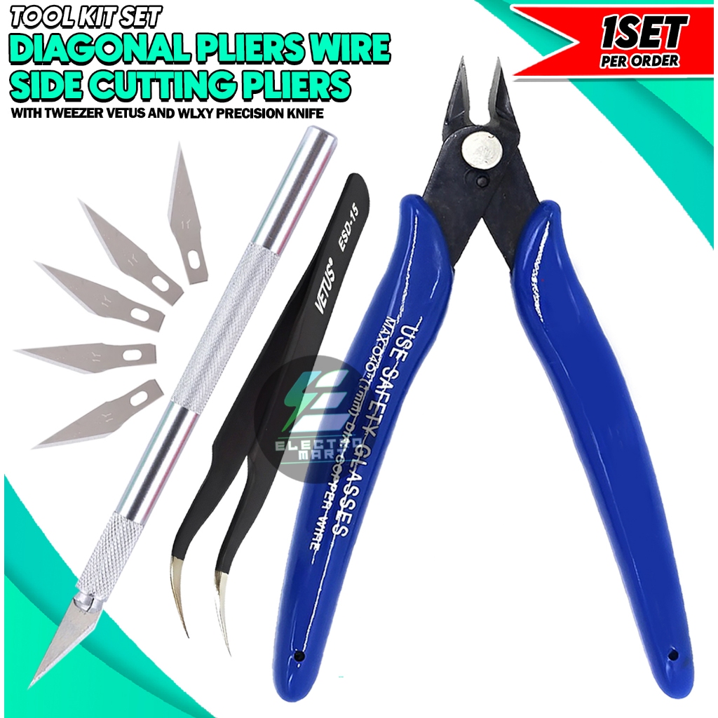 1-SET TOOL KIT (170 Shear Side Cutter, Tweezer VETUS ESD-15, WLXY ...