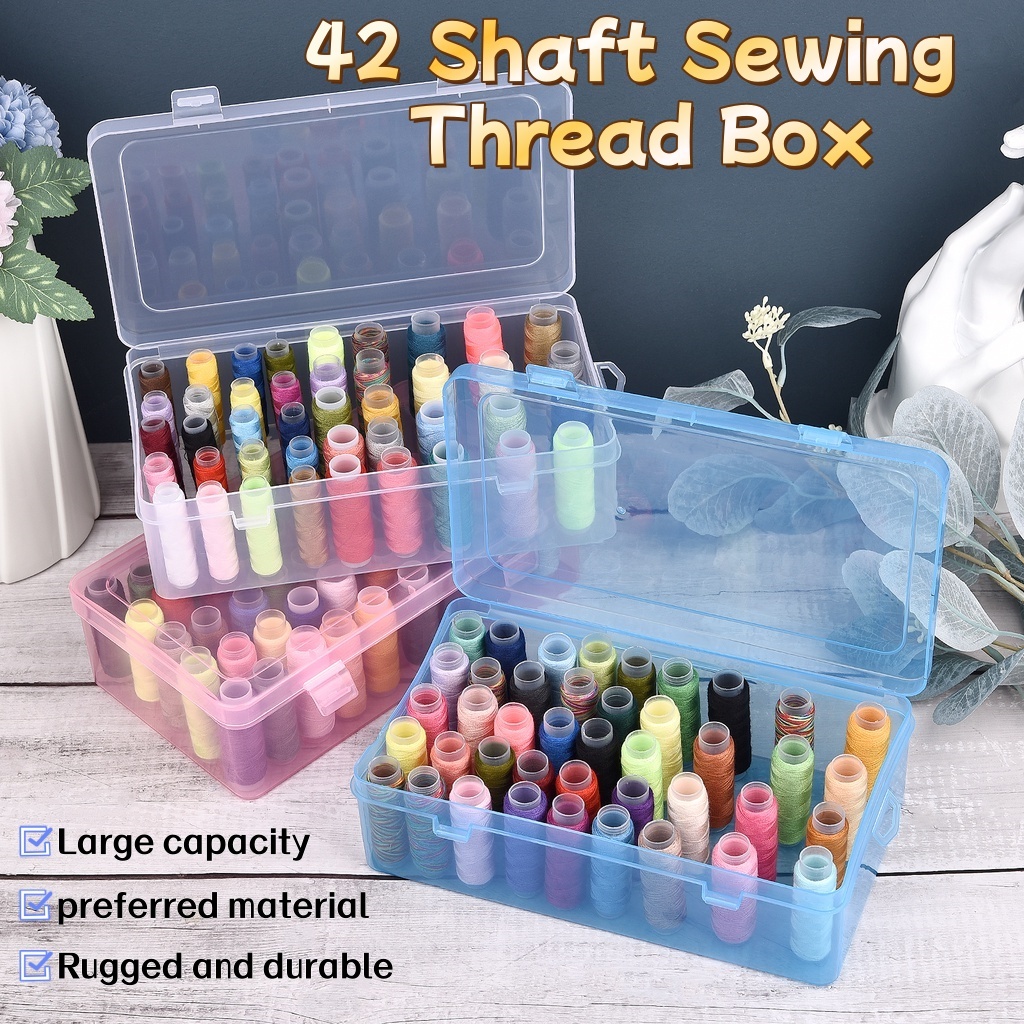 42 Shaft Sewing Thread Box Sewing Thread Shaft Box Transparent Needle ...