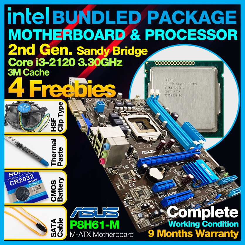 2nd, 3rd Gen. Intel Processor & Motherboard Bundle Package with 4 Free ...