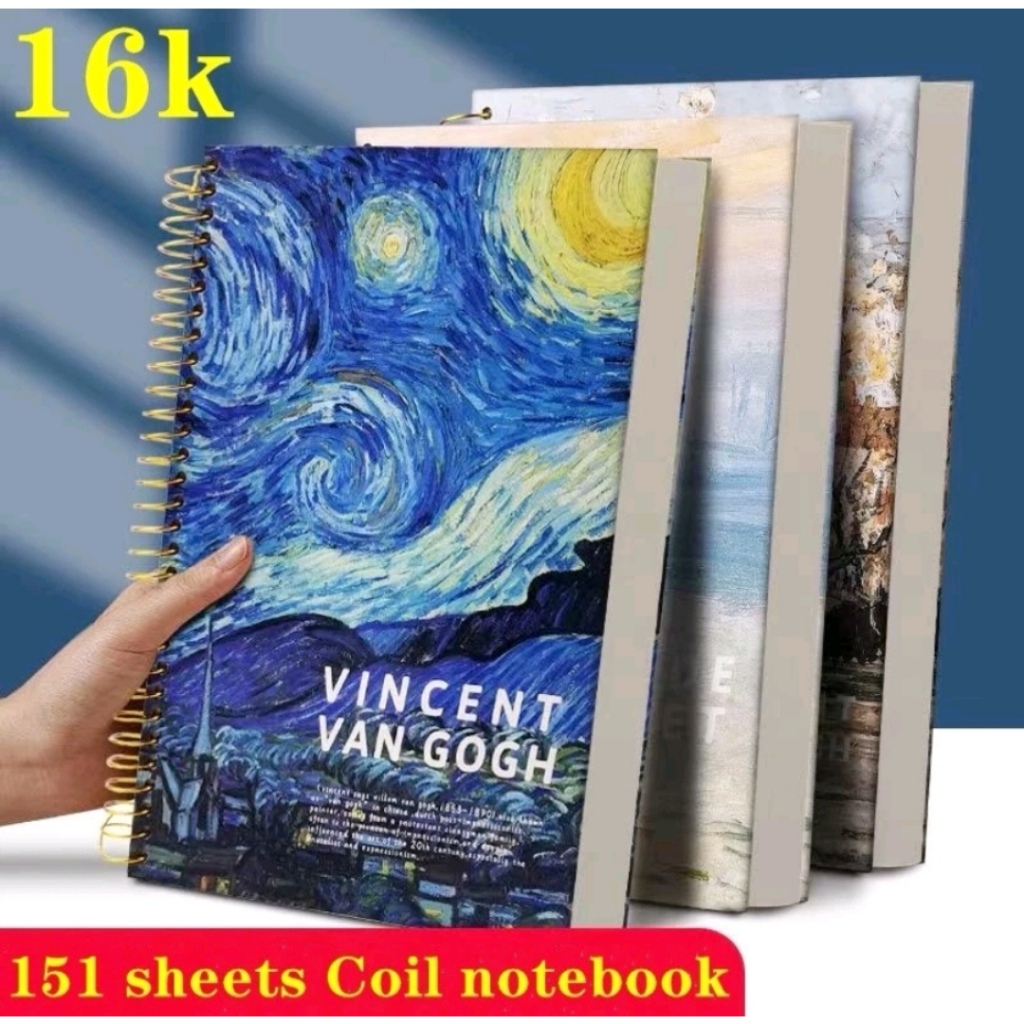 16k Coil Literary Retro Notebook B5 Size Van Gogh Hardbound Spiral ...