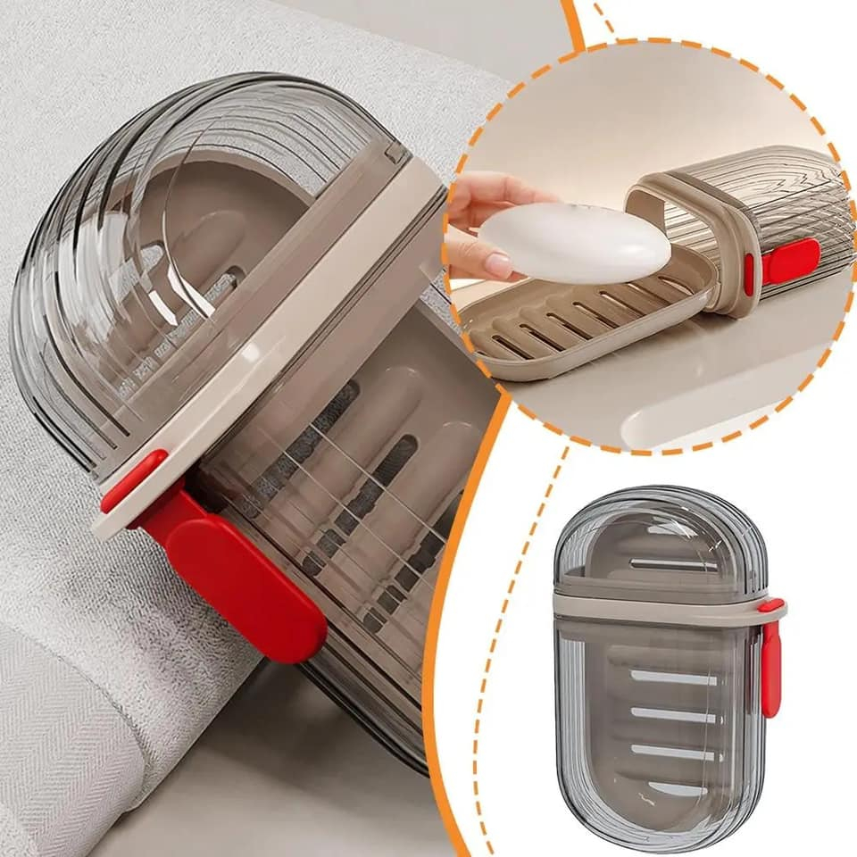 Premium Portable Mini Soap Box Sealed Drain Travel Pack Transparent ...