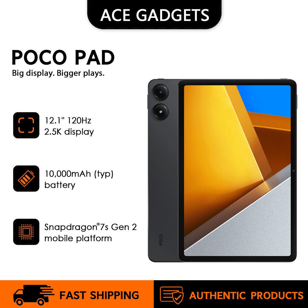 POCO Pad 8GB+256GB 12.1" 120Hz 2.5K display 10,000mAh (typ) Snapdragon ...
