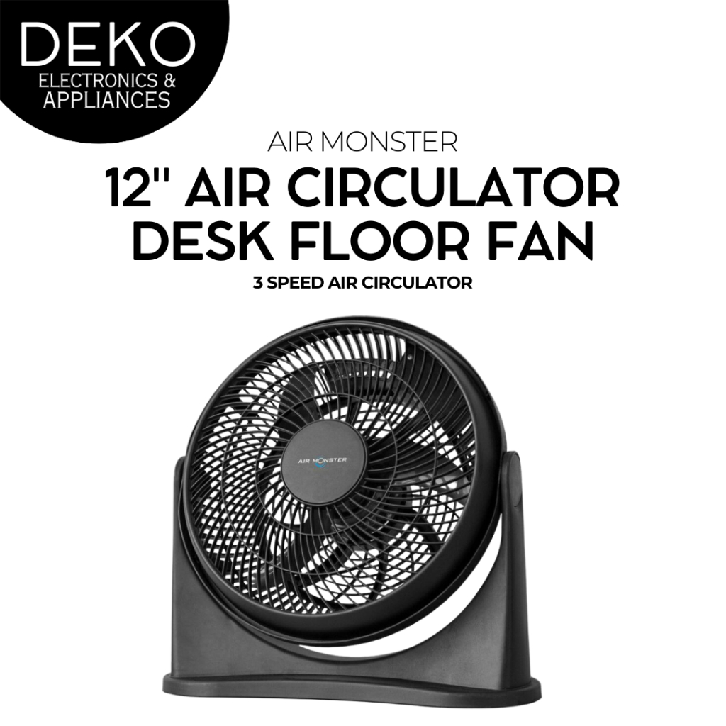 Air Monster 12 inch Portable Floor and Wall Mount Fan Power Air ...
