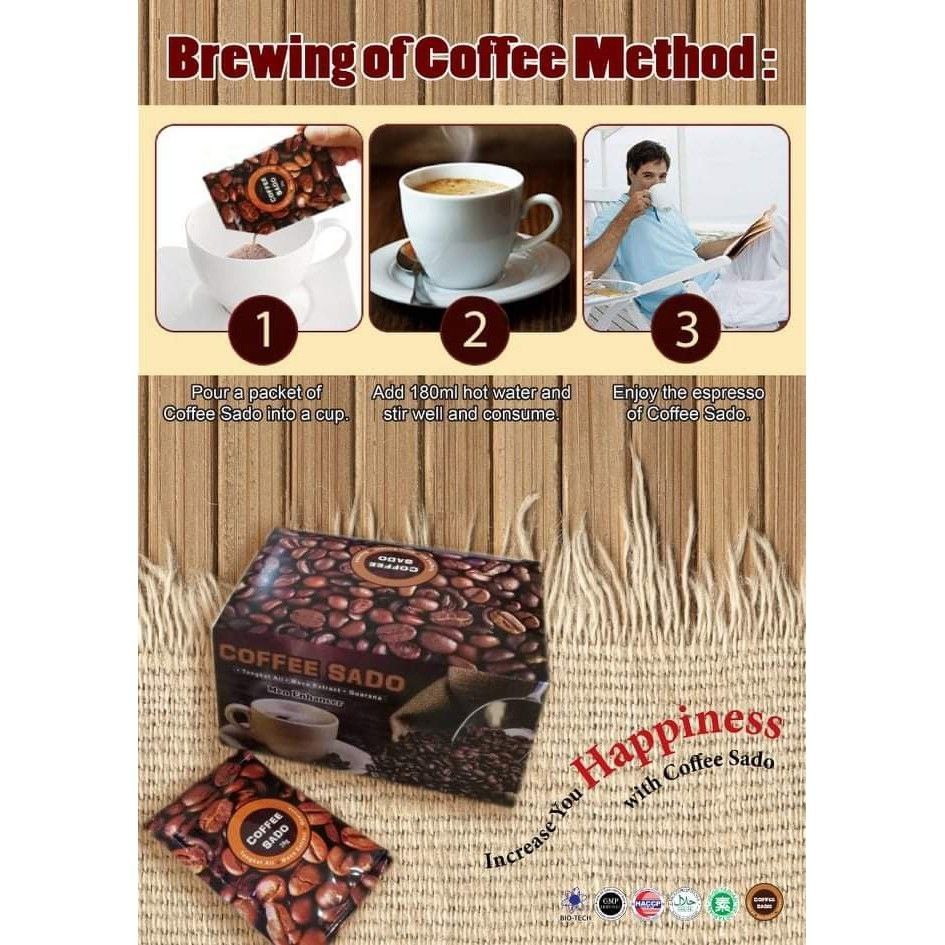 One Box (20 sachets) Premium Instant Coffee Sado Espresso Formulated ...