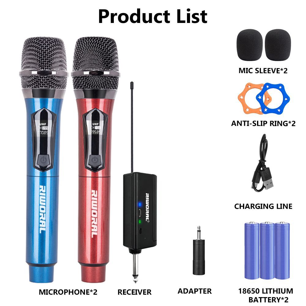 Wireless Microphone 18650-1200mah Rechargeable Microphone Working Range ...
