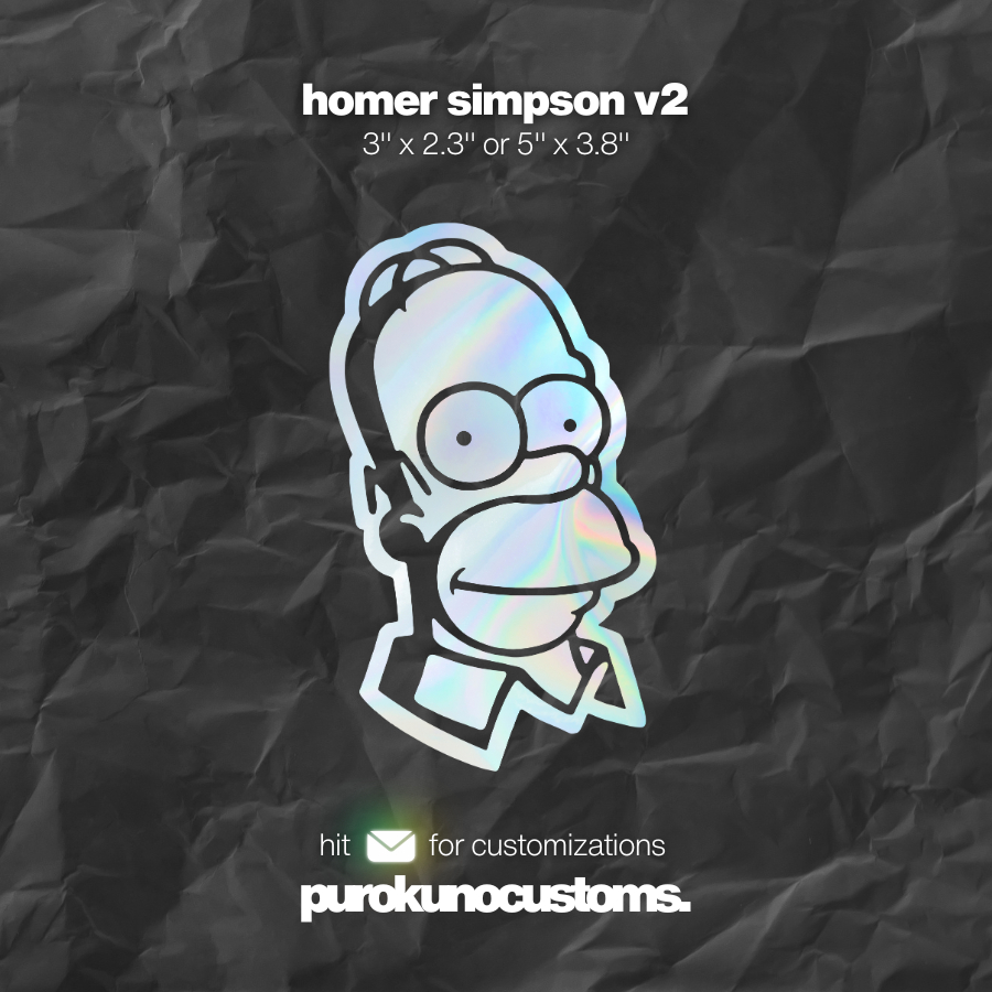 HOMER SIMPSON VERSION 2 CAR & MOTORCYLE RANDOM VINYL DECAL STICKER ...