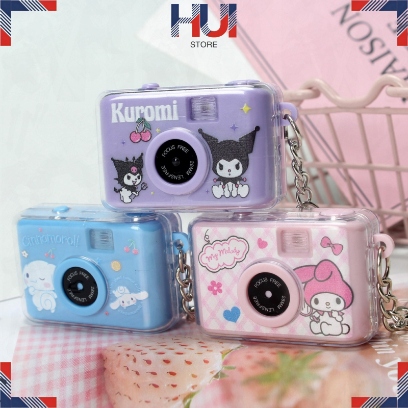 Sanrio Kuromi Hello Toy Kitty Glowing Small Camera Kirby Anime Keyring ...