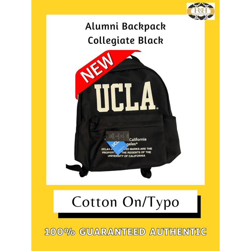USA Authentic Cotton On Typo Collegiate Backpack in Black UCLA | Shopee ...