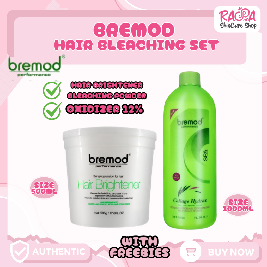 BREMOD HAIR BRIGHTENER BLEACHING POWDER WITH OXIDIZER 6% 9% AND 12% ...